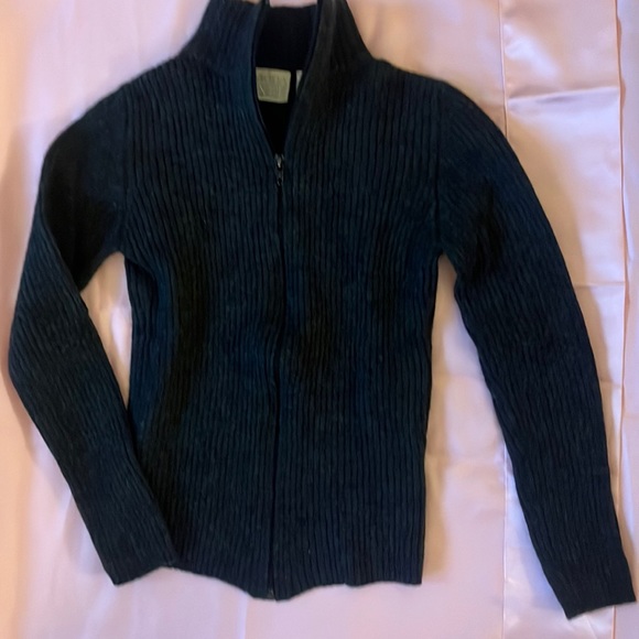 Moda International | Sweaters | 0 Wool Zipper Front Grey Cardigan From ...